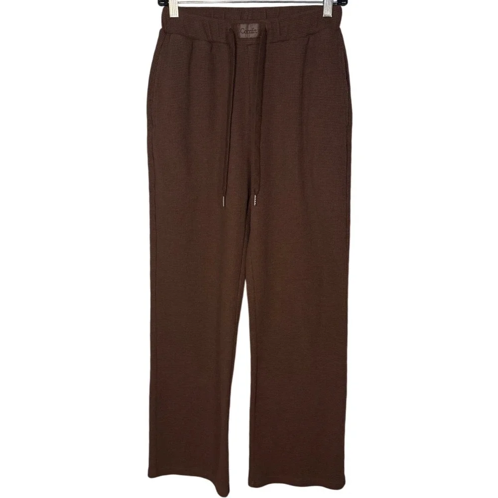 Comfrt | Pants & Jumpsuits | Comfrt Waffle Lounge Pants Rich Brown Draw ...